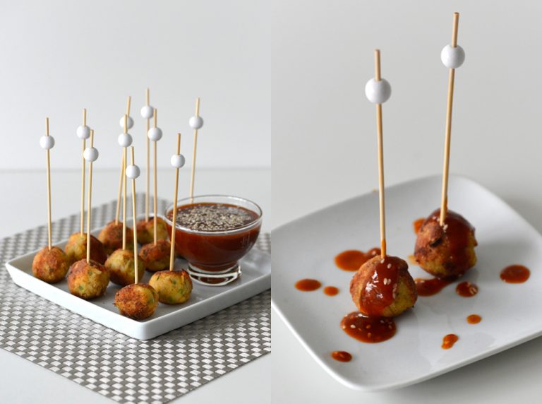 Cod Fish Balls Appetizer with Sweet and Sour Dipping Sauce